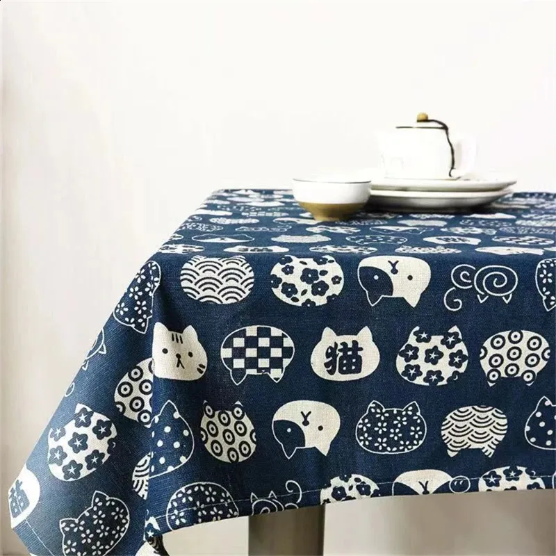 Premium Cotton Linen Tablecloth - Fresh Japanese Style, Small & Square ...