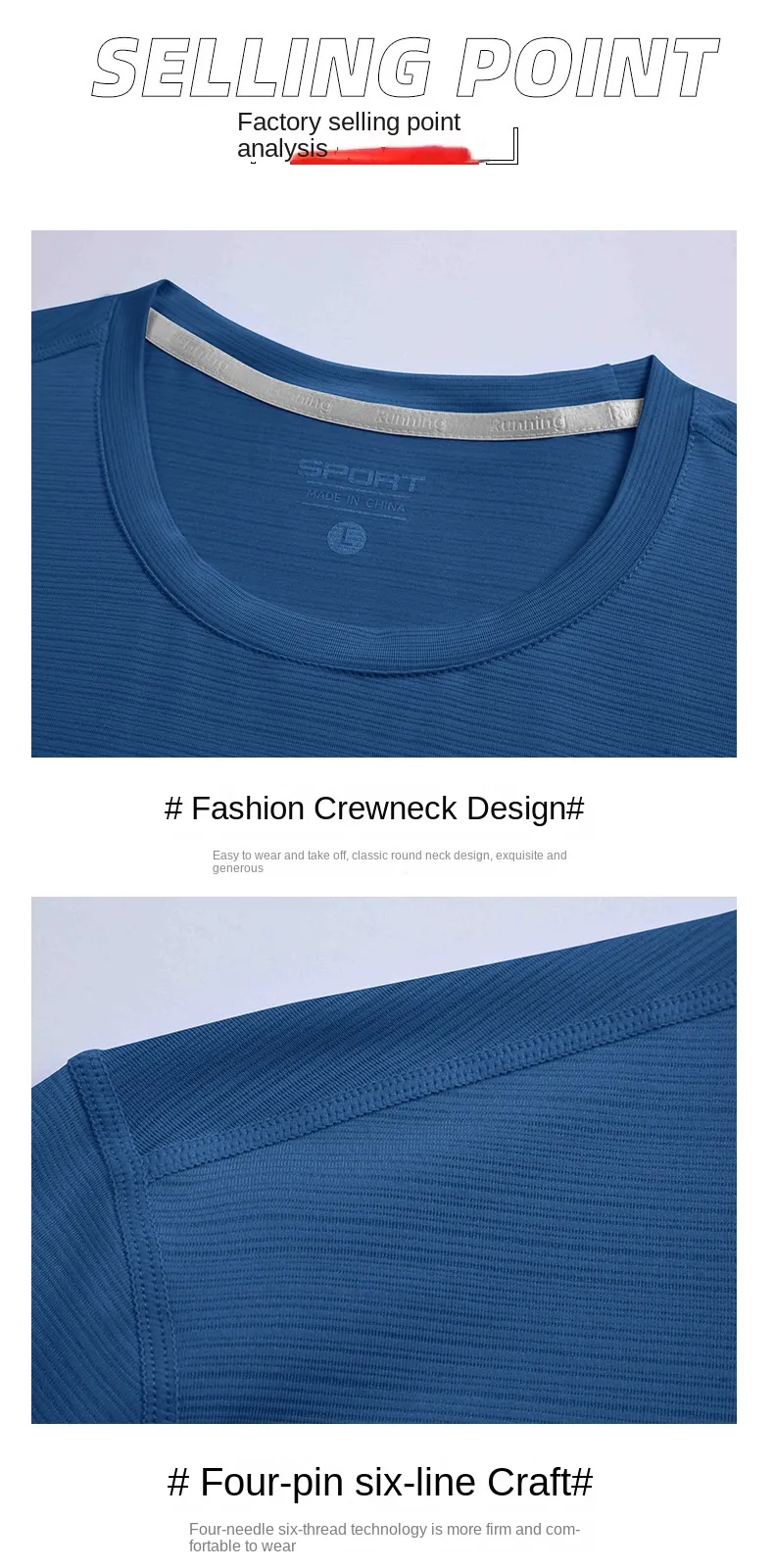 Men's Quick Dry Spandex Short Sleeve Crew Neck T-Shirt for Sports and ...