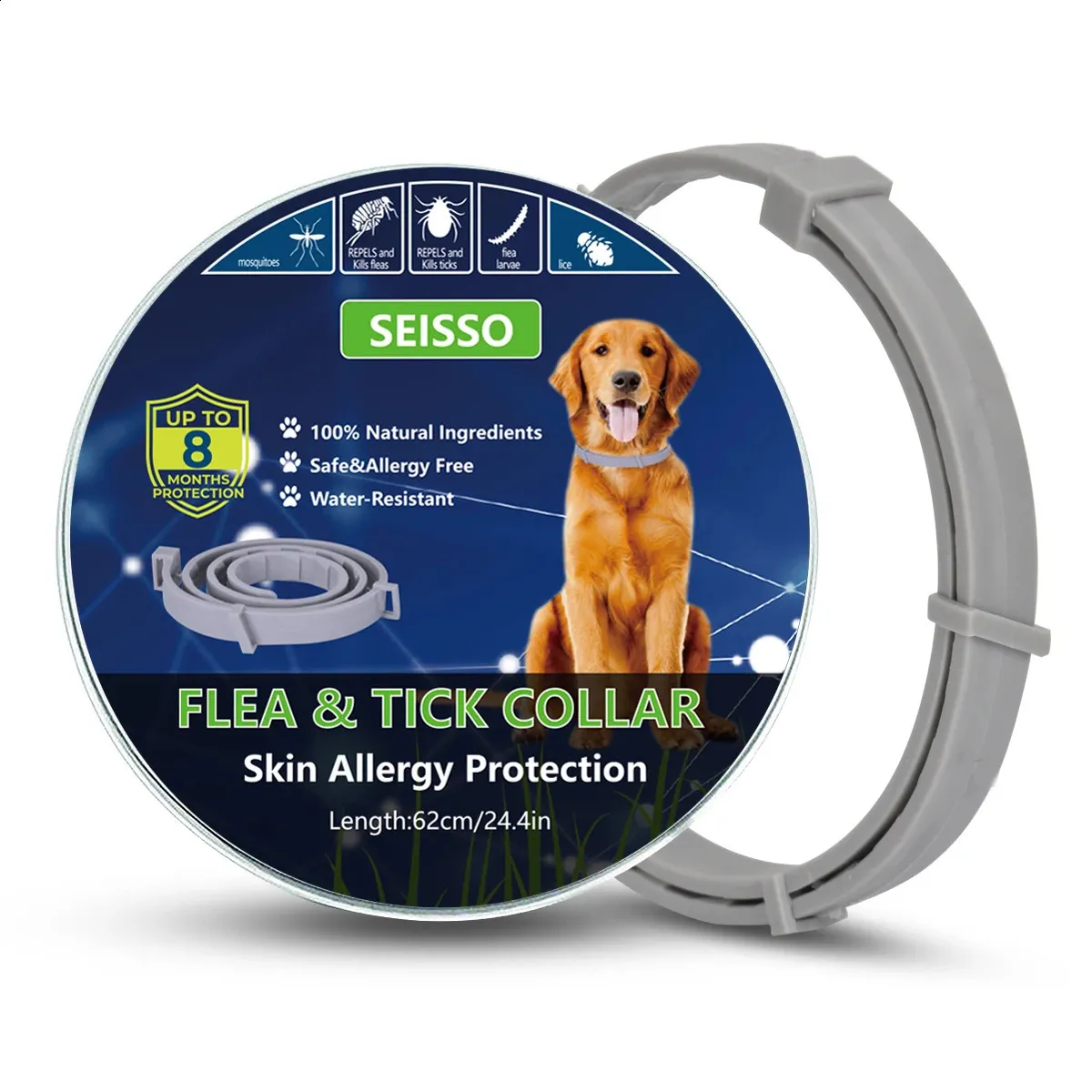 Pet Mosquito Repellent Collar Antiparasitic Flea Tick Protection for ...