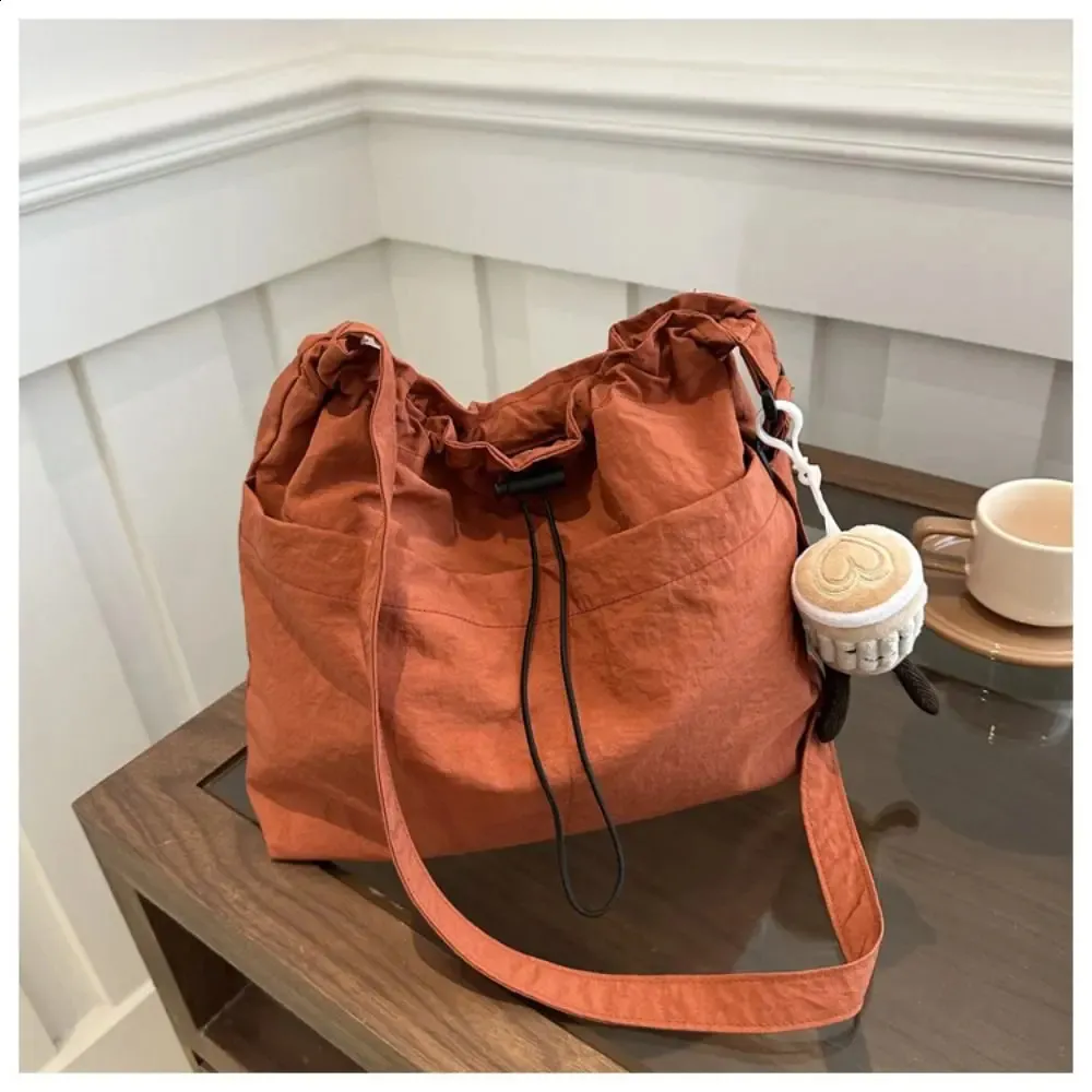 Nylon Drawstring Bucket Bag: Large Capacity Travel Tote, Crossbody ...
