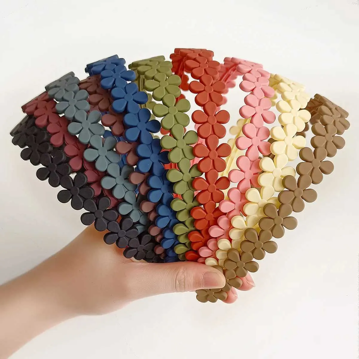 Flower Hair Bands Set - 8/9/Non-Slip Headbands for Women & Girls, Cute ...