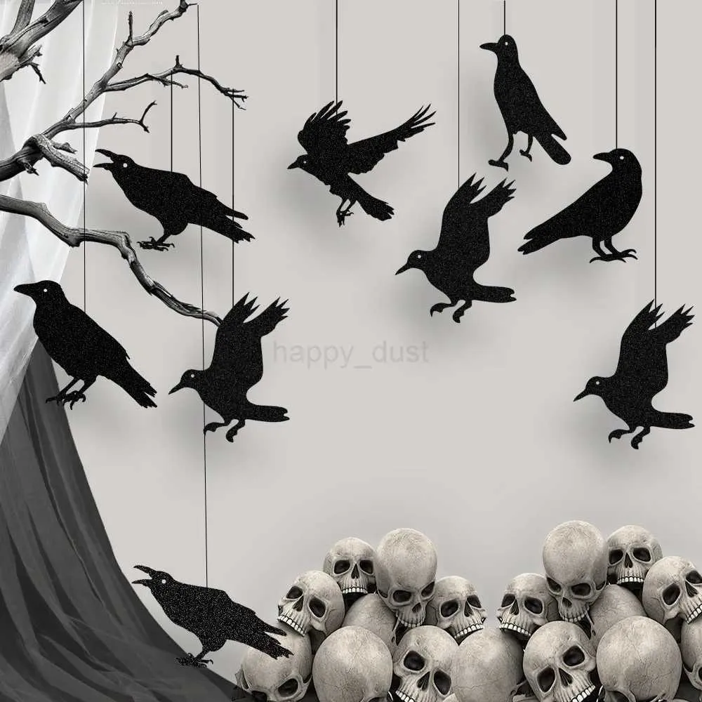 Bird Cages Decor, Black Crow Garland Banner For Halloween Parties ...