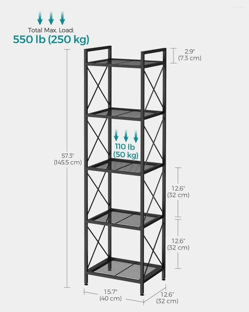 Metal Kitchen storage rack for bedroom with X Side Frames and Dense ...
