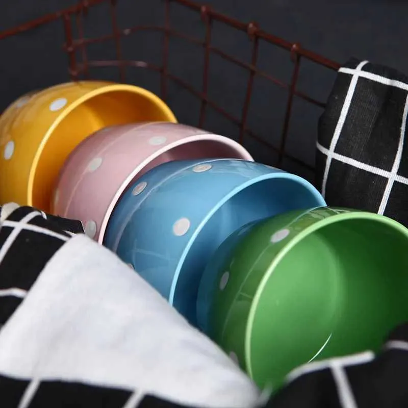 4 Inch Polka Dots Ceramic Rice Bowl Soup Bowl Snack... From Swagger ...