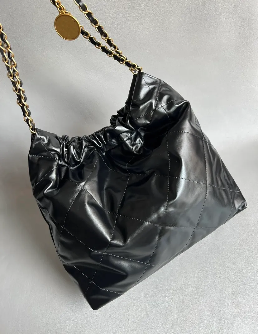 Chic Women's Tote Bag - 35cm Shiny Calfskin Handbag, Designer Shoulder ...