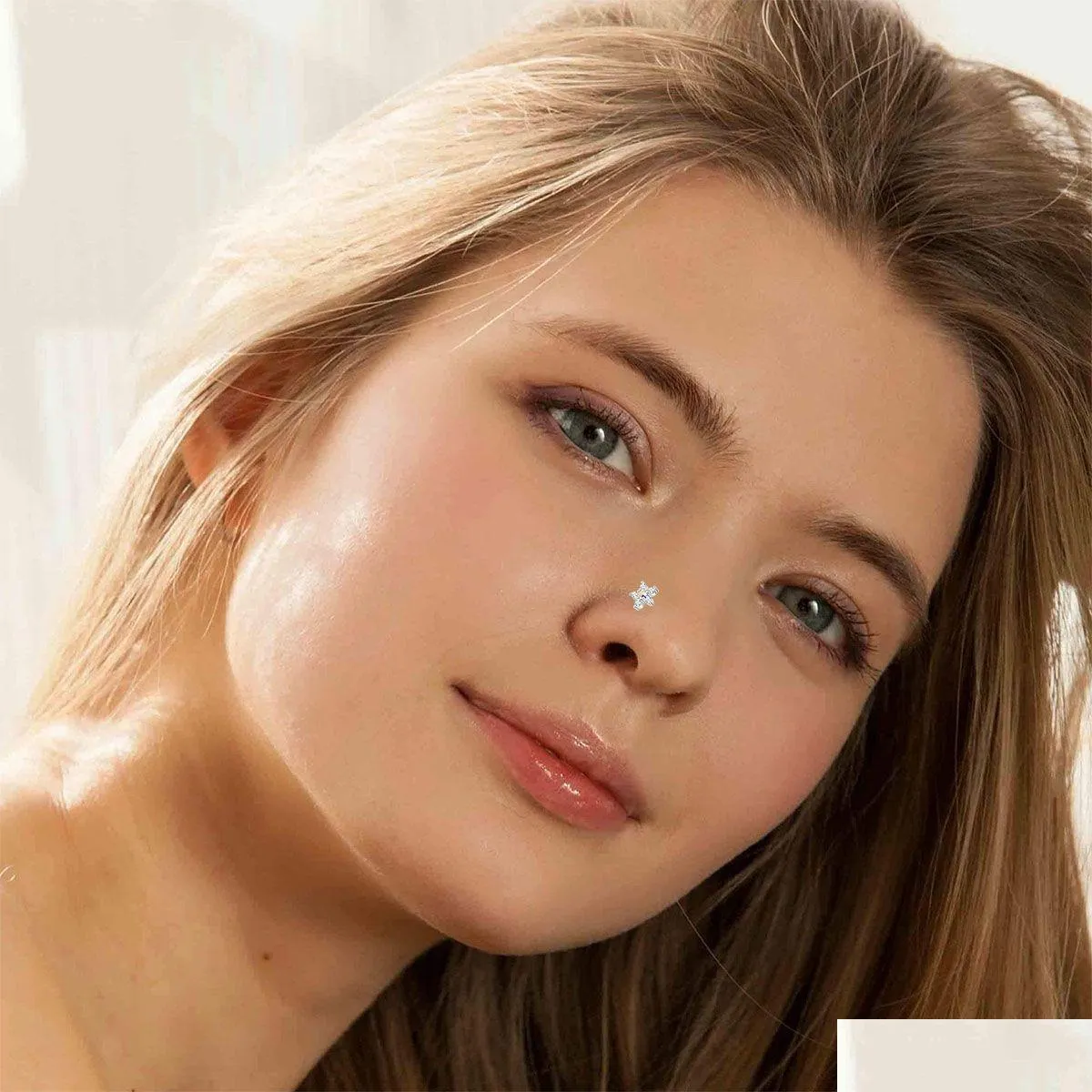 Eyebrow Jewelry 6 Different Styles Of Nose Stud Inset With Super Flash Aaaadd Cz Zircon Wear ...