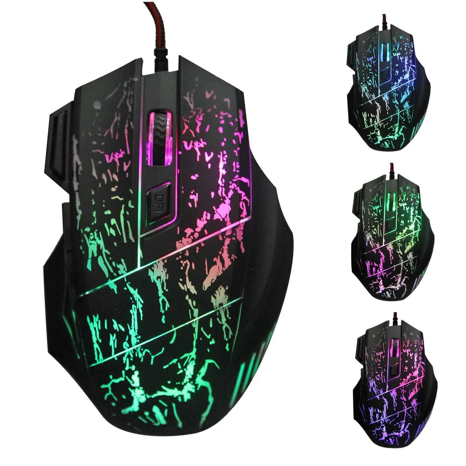 Colorful Crack Light Wired Gaming Mouse - 7 Buttons, 3200 DPI ...