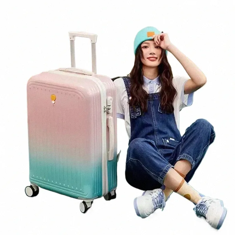 Gradient Color 20 Carry On Suitcase 56x45x25 With Large Capacity And ...