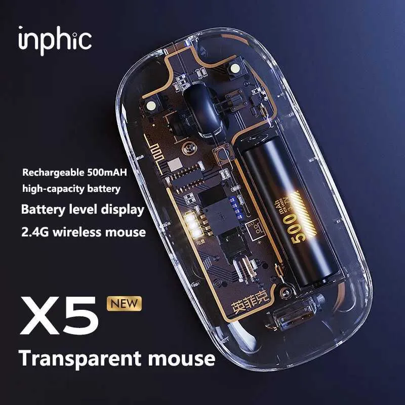 Rechargeable Wireless Mouse With Battery Level Display Ergonomic Silent ...