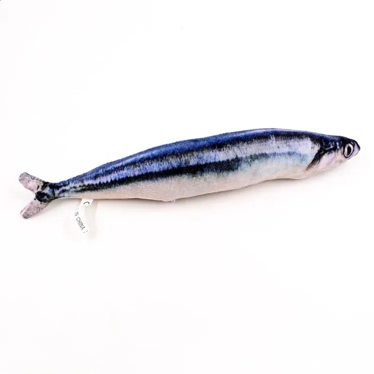 20cm Plush Fish Shape Cat Scratch Board with Catnip Plastic Core Cat ...