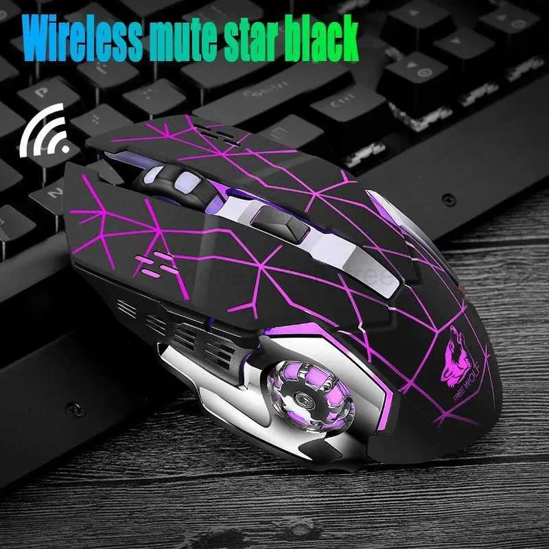 Free Wolf X8 Wireless Mouse Charging Gaming Mouse Mute Backlit ...