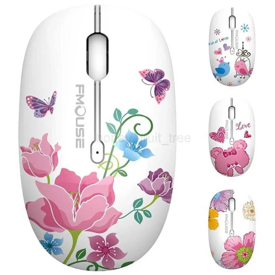 Cute Wireless Mouse2.4G Silent Optical Cartoon Mouse with USB Receiver ...