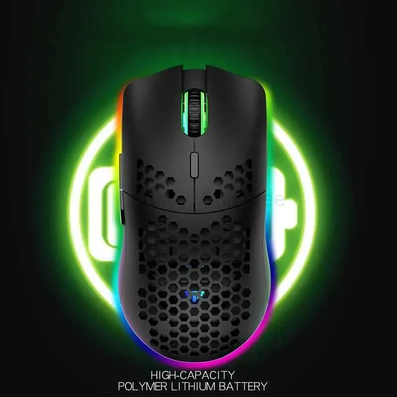 Hollow-Out Honeycomb Wireless Gaming Mouse - RGB, 3200 DPI, 4 Gear ...