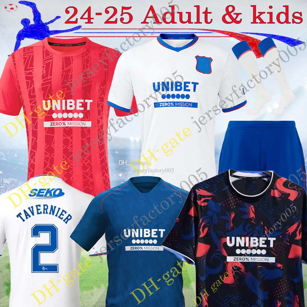 Rangers Best Soccer Uniforms Home & Away 2023/24 Featuring COLAK ROOFE ...