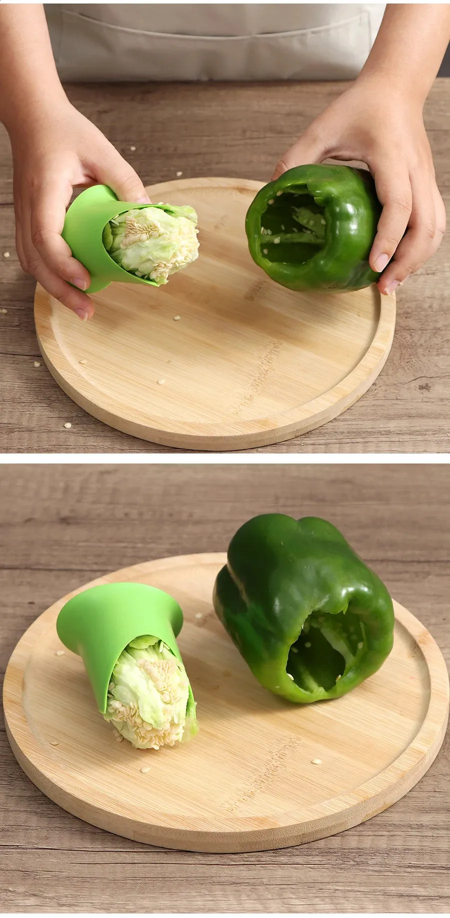 Push And Twist Pepper Corer Herrnalise Pepper Seed Corer Remover - 2025 ...
