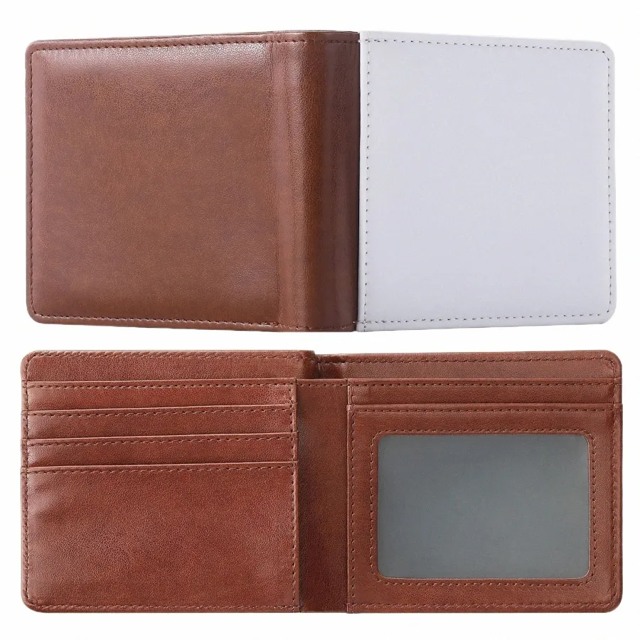 Thermal Sublimate Blanks Purse Bi Fold Mens Pu Leather Flip Up Wallet ...