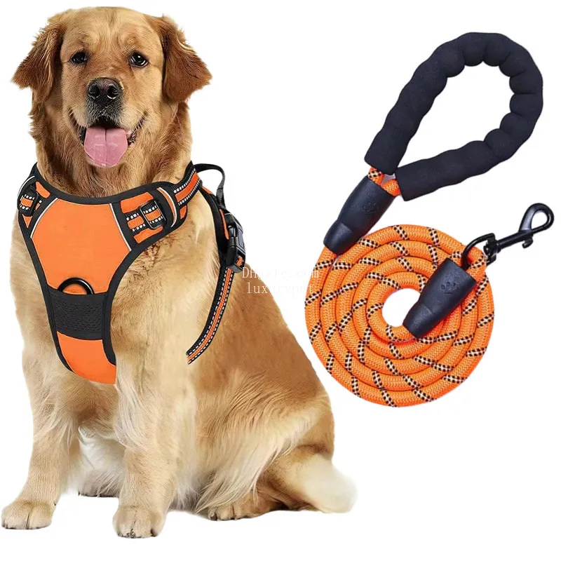 No Pull Dog Harness Adjustable Reflective Oxford Easy Control Medium ...