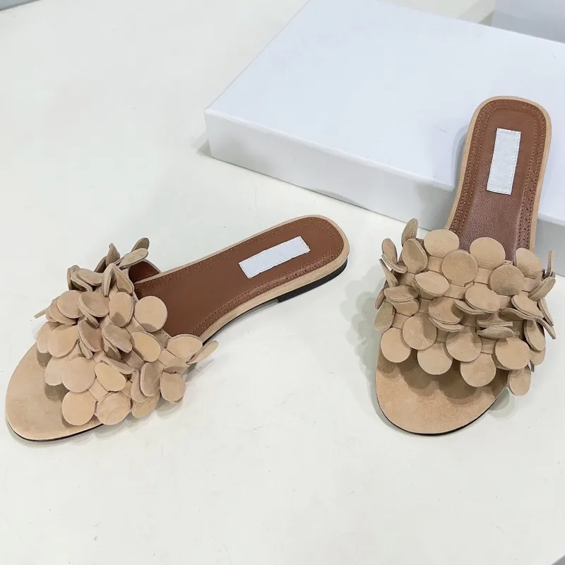 Premium Genuine Leather Flower Slippers for Women - Comfort and Style ...