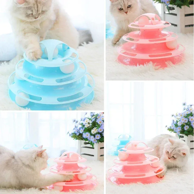 Interactive cat rag doll Tower Tracks with 3/4 Levels for Training and ...