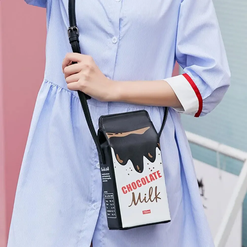 Funny Milk Box Shoulder Bag - Cute Crossbody Pouch for Women, Best ...