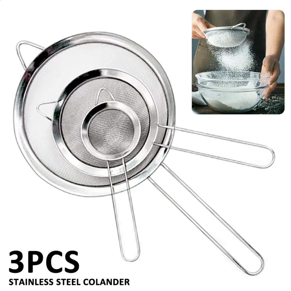 Stainless Steel Tea Strainer Set - Fine Mesh Colanders for Coffee, Tea ...