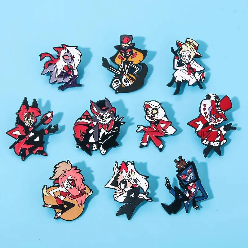Anime Enamel Cartoon Brooch 31 Styles Of Charlie El Hazbin, Alastor ...