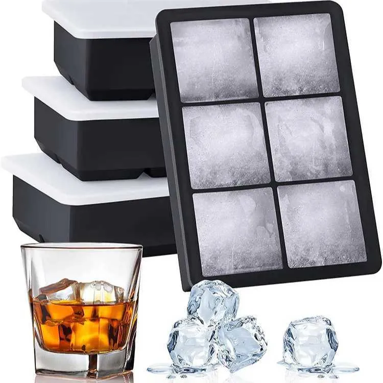 Large Capacity Silicone Ice Block Mold: DIY Square Ice Cube Maker for ...
