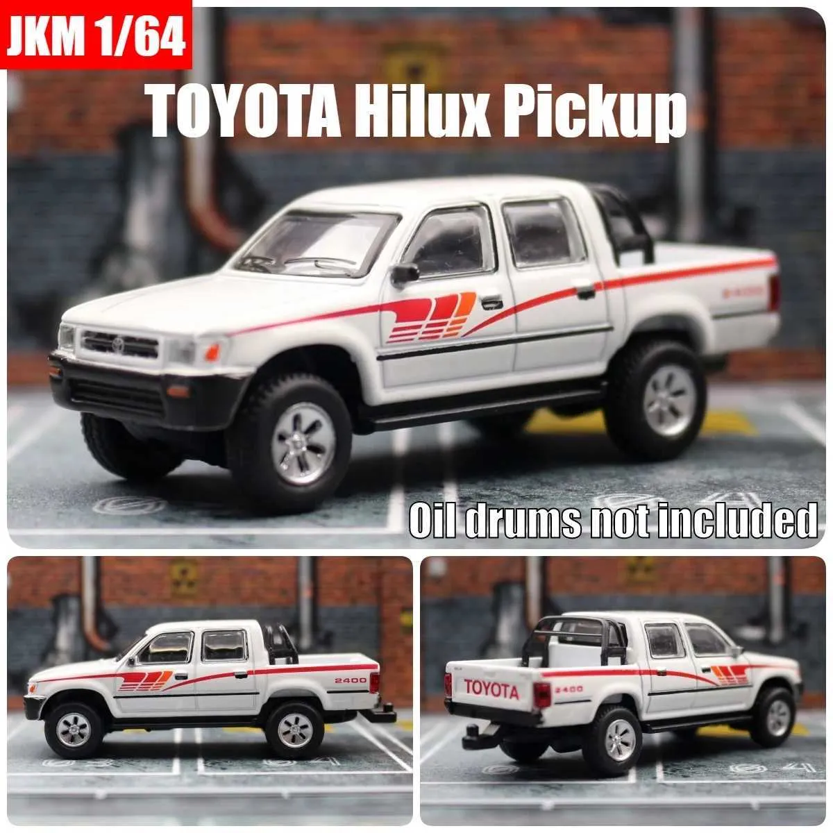 JKM Toyota Hilux Pickup Truck Toy Car 1/64 Scale Diecast Metal Alloy ...