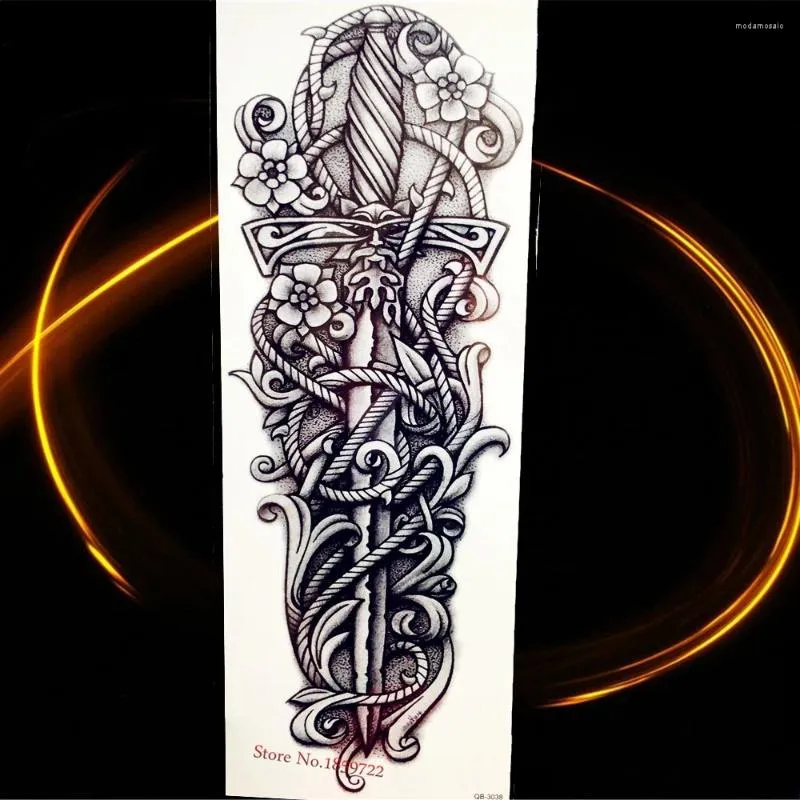 Black Warrior Swords Arm Tattoo Temporary Stickers HQB 038 Flash ...