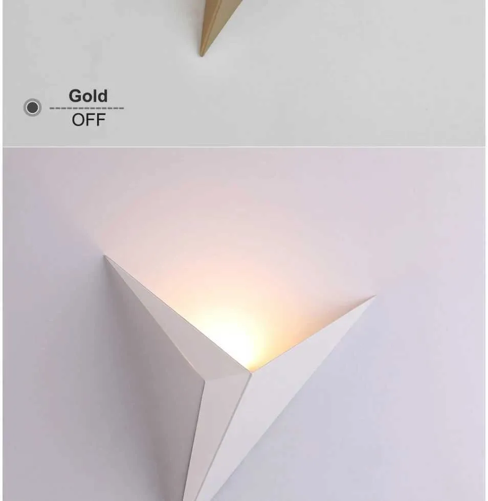 Special-Shaped Triangle LED Wall Lamp | Wrought Iron Creative Wall ...
