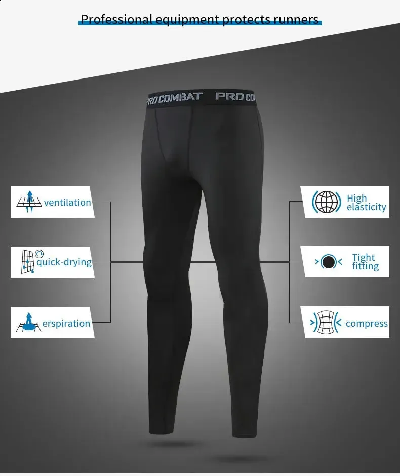 Premium Men's Winter Thermal Compression Pants - High Stretch, Quick ...
