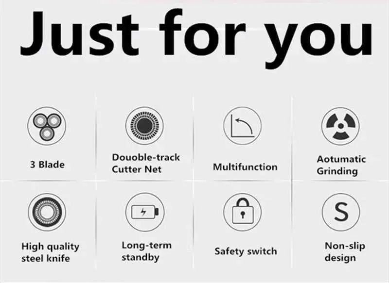 Waterproof Electric Beard Trimmer - Dual-Purpose Wet/Dry Shaver for Men ...