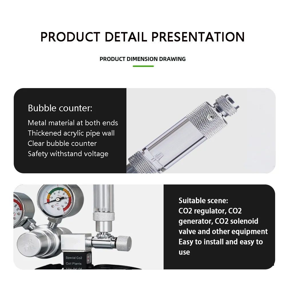 CO2 bubble o meter Water Injection Regulator Generator for Aquariums ...