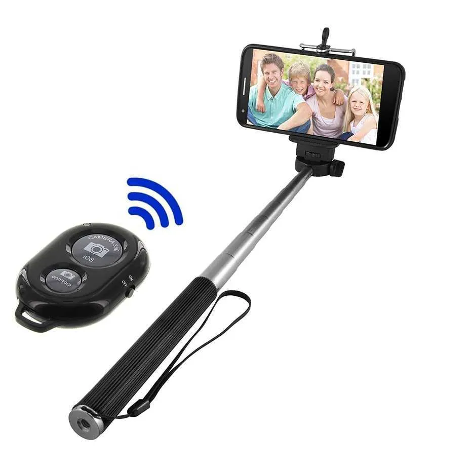 Selfie Stick Bluetooth-Compatible Monopod with Remote Control Shutter ...