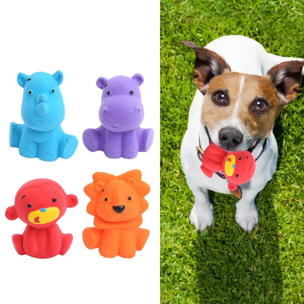 Squeaky Dog Toys: Cartoon Animal Latex Toy For Puppies, Oral Care ...