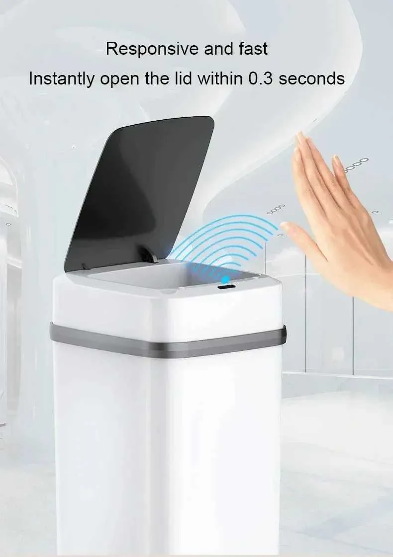 Waterproof Automatic Sensor Trash Can | Touchless Smart Dustbin with ...