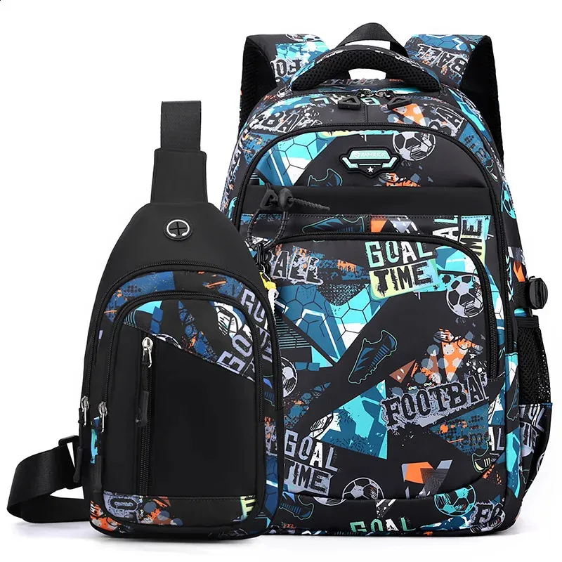 Cool Designs Backpacks 2-Piece Set: Football Print Rucksack & Chest Bag ...