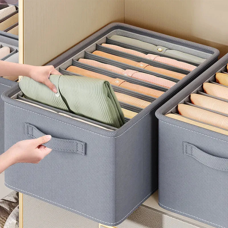 Foldable Fabric Wardrobe Clothes Storage Box With Drawers, Multi ...