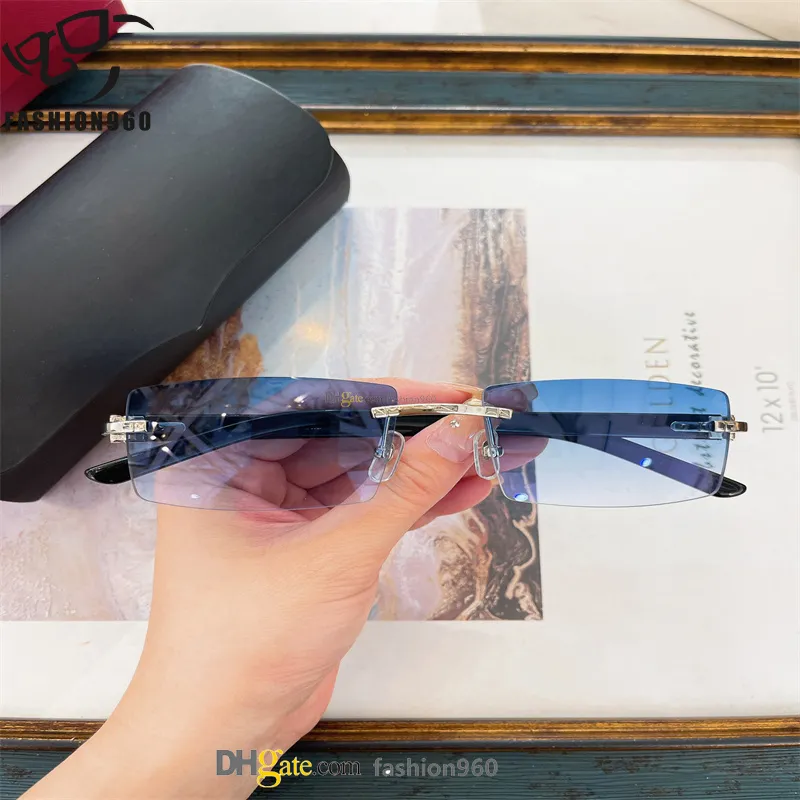 Luxury Polarizing Myopia Rimless Sunglasses Mens For Women And Men ...