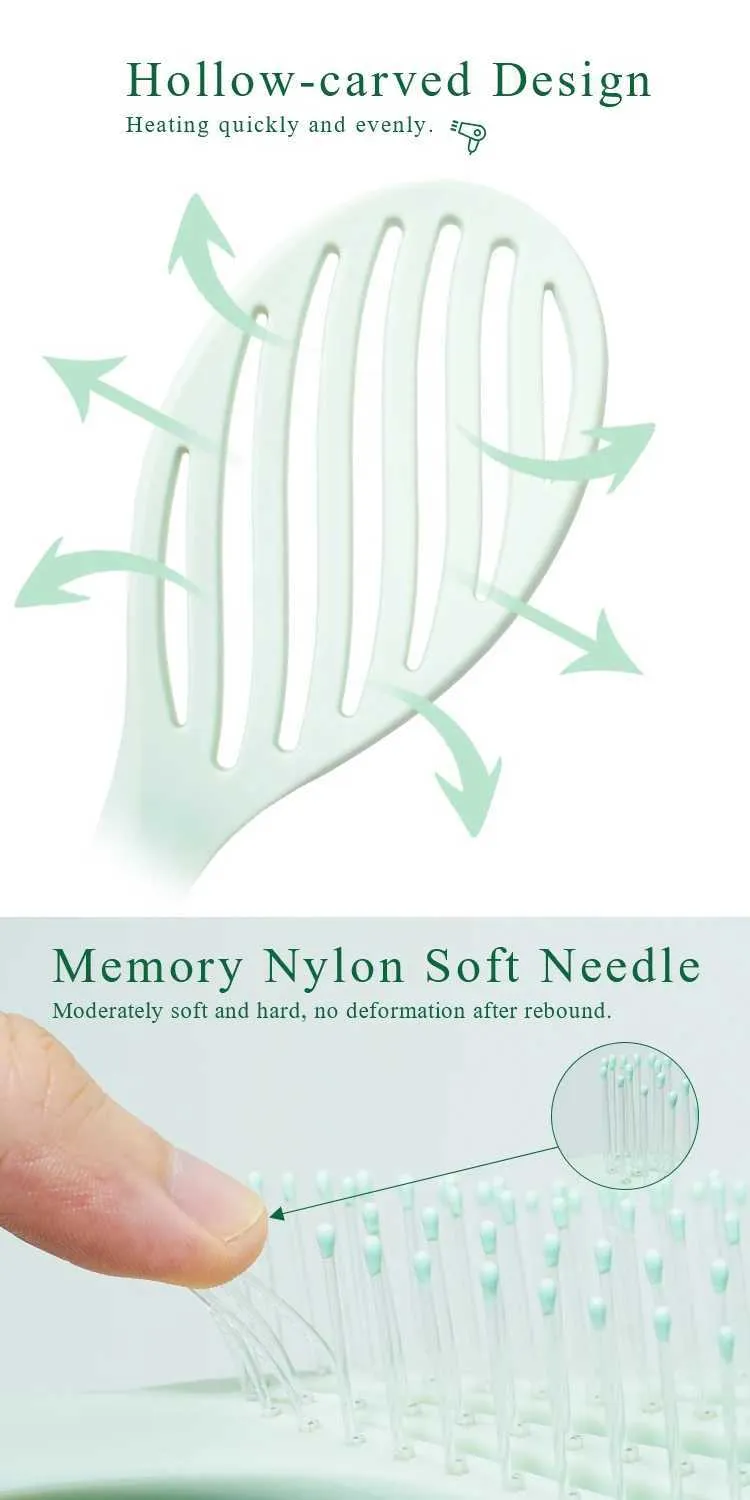 Hollow Detangler Brush for Wet & Dry Hair - Scalp Massage, Fast Blow ...