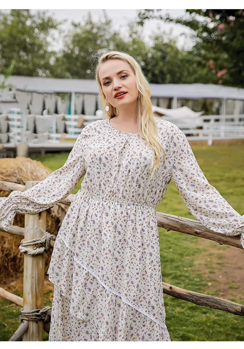 Elegant Women's Long Flowered Dress - Asymmetrical Sleeves, Spring ...