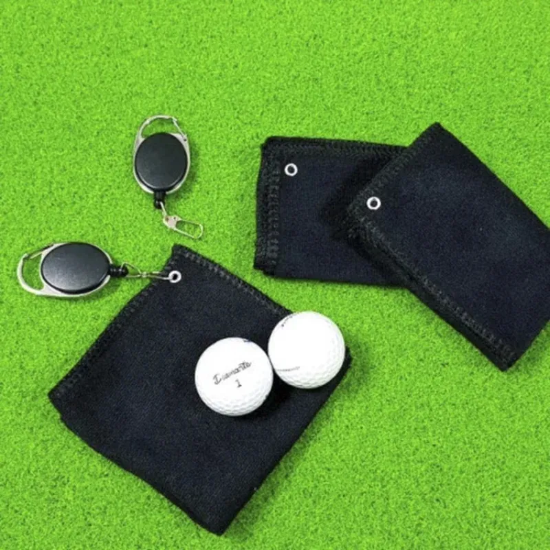 Portable Golf Ball Cleaning Towel with Retractable Keychain - Premium ...