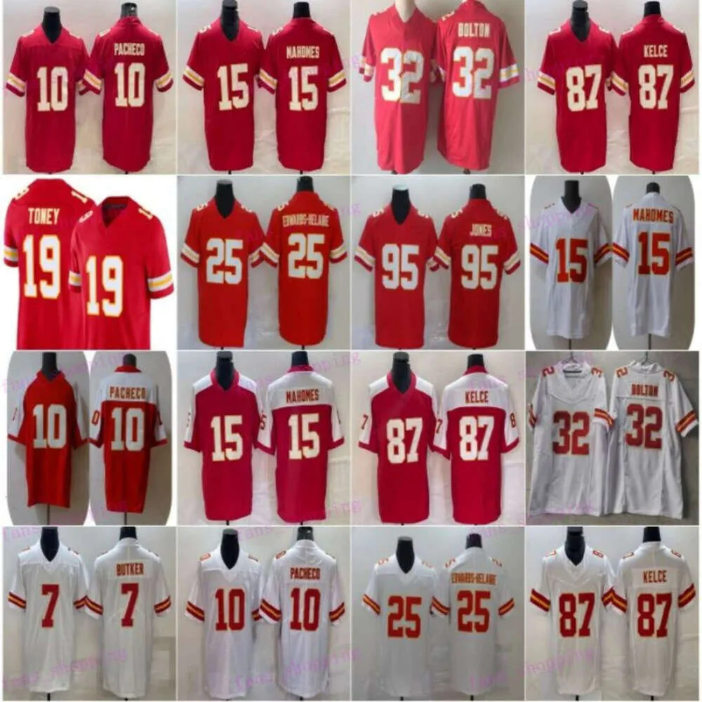 Red women's american football uniform featuring Patrick Mahomes, Travis ...