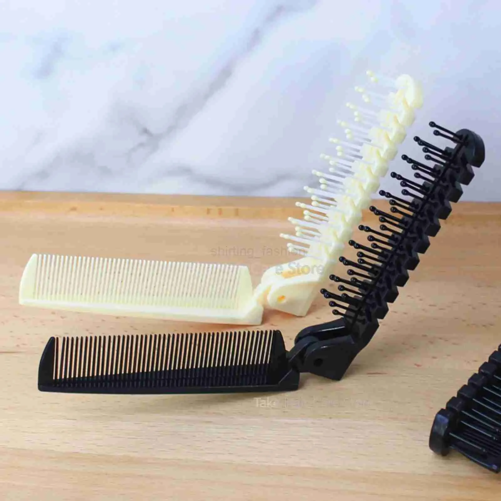 Folding Hair Brush Pocket Comb Compact Travel Styling Tool, Mini ...