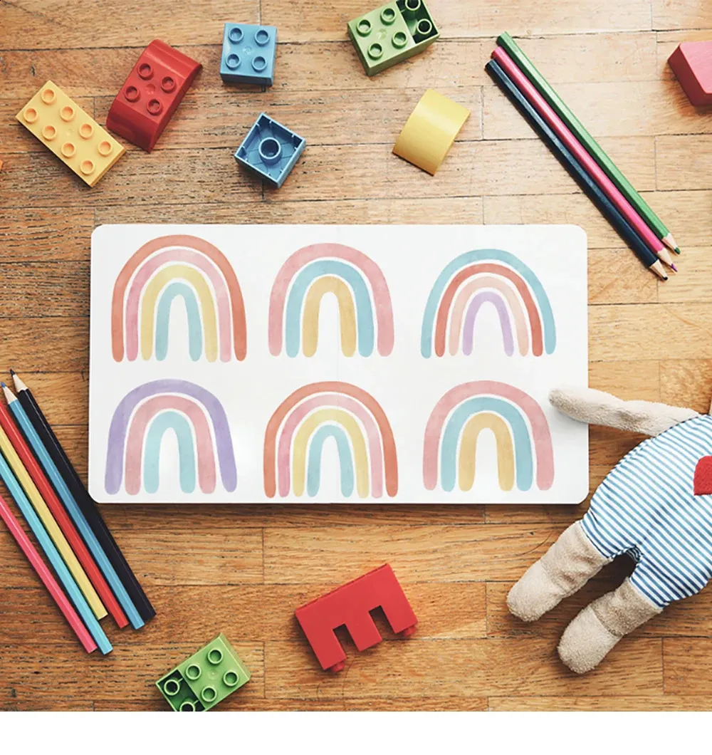 Rainbow Wall Decals for Girls' Rooms: 36 Peel & Stick Vinyl Stickers ...