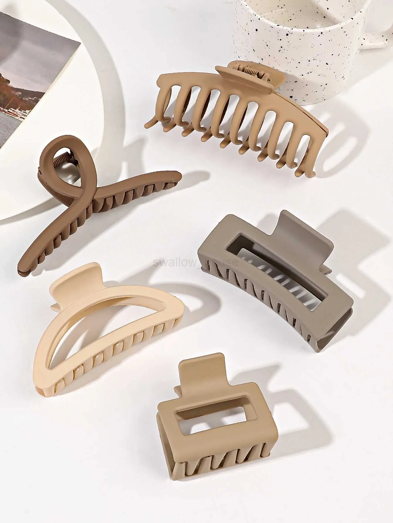 5-Piece Premium Hair Claw Clip Set - Strong Hold for All Hair Types ...