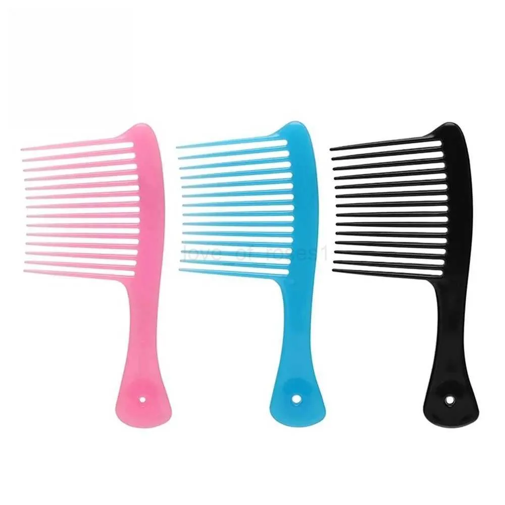Wide Tooth Detangling Comb - Large Handle, Reduces Hair Loss, Perfect ...