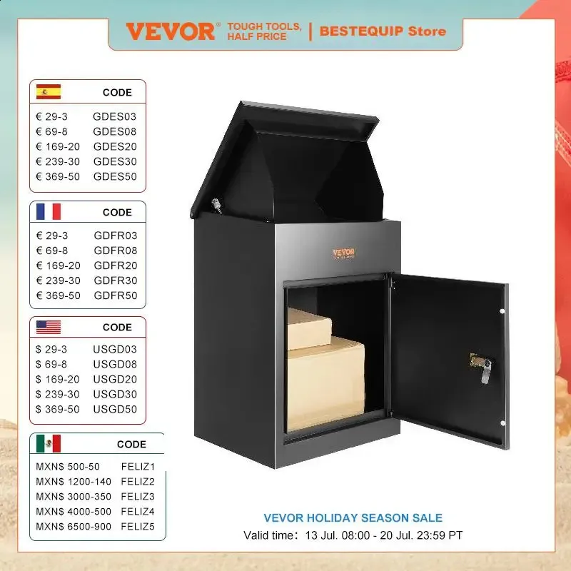 VEVOR Wall Mounted Mailbox Large Outdoor Locking... From Cong08, $65.96 ...