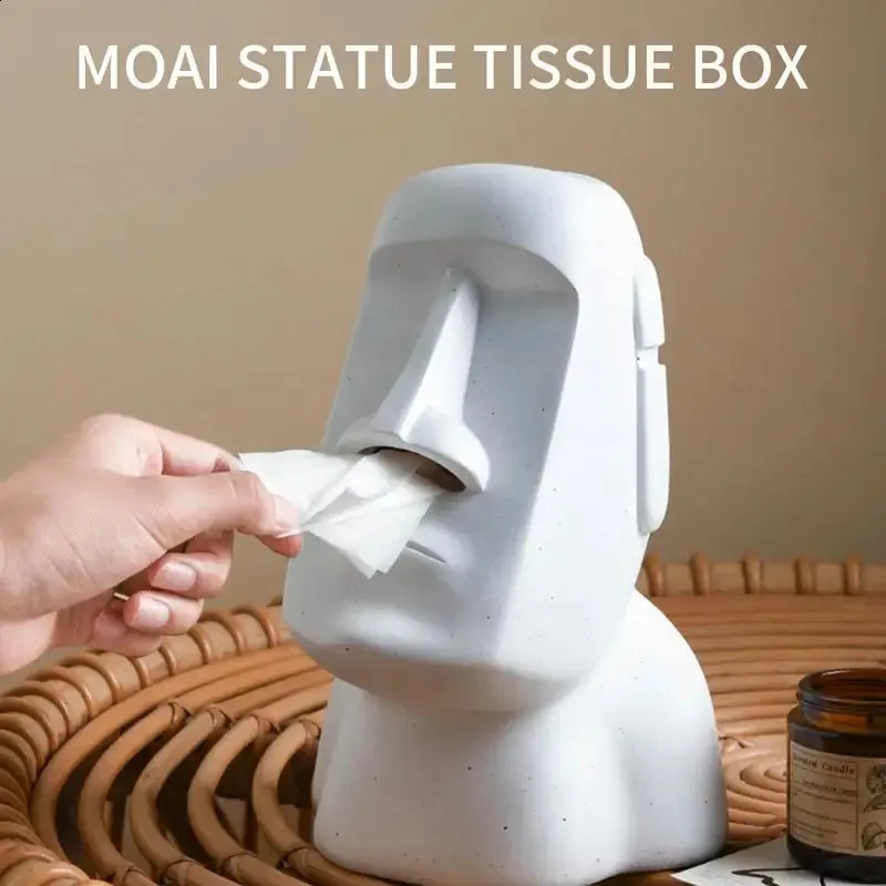 Moai Island Monolith Statue tissue with box - Personalized Stone Figure ...