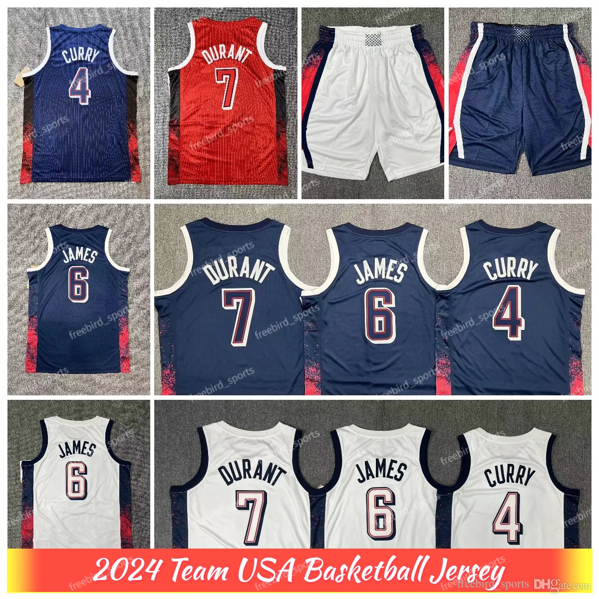 Paris 2024 USA Dream Team Basketball Player Uniform: James Edwards ...